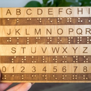 Braille Alphabet and Number Learning Board, Braille Gift, Teaching Tool ...