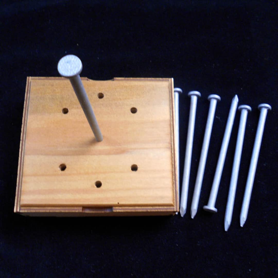 Nails Balancing Act, Nail Puzzle, Brain Teaser, Wood Balancing Puzzle ...