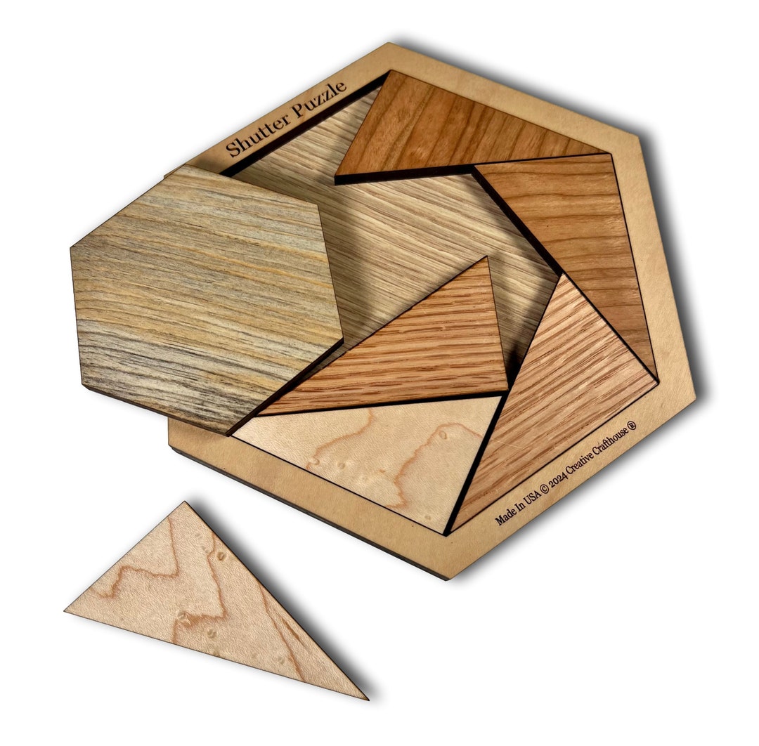 Shutter Puzzle Wooden Brain Teaser Puzzle for Kids STEM Puzzles and ...