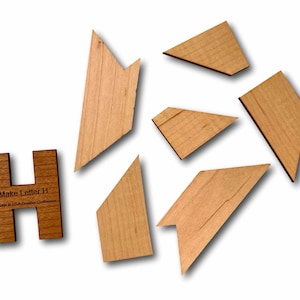 Letter H Puzzle, Dissection Wood Puzzle, 6 Pieces Make an H Puzzle ...