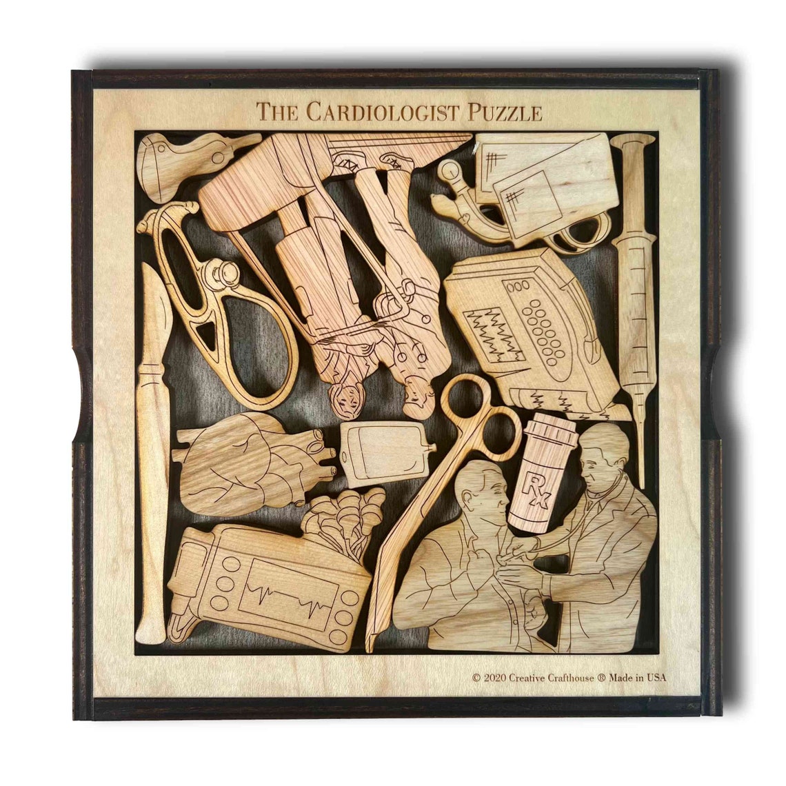 Cardiologist Wood Puzzle - Personalizable Thank You Gift - Challenging ...