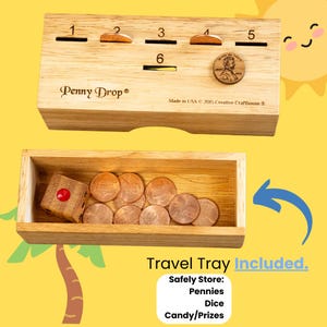 Wood Penny Drop Game, Custom Game, Engraved Dice Game, Personalized ...