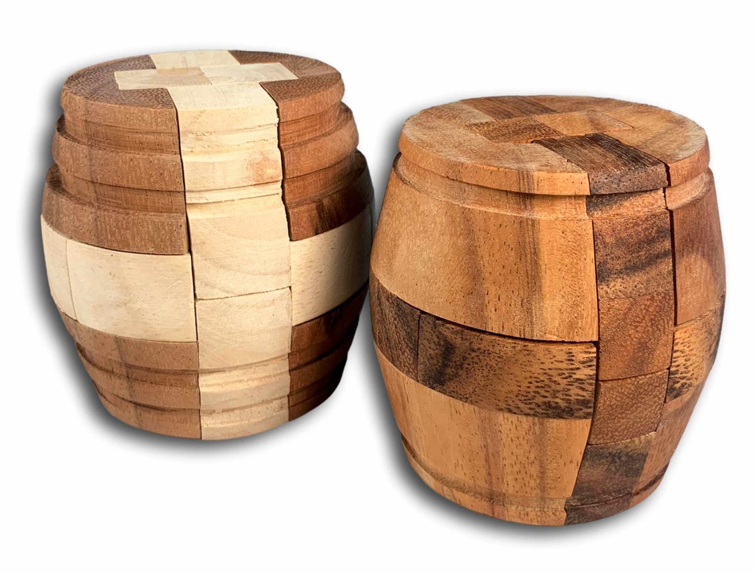 Wine Barrel Wooden Burr Puzzle Brain Teaser Puzzle - Etsy