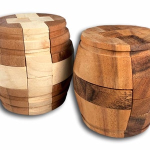 Wine Barrel Wooden Burr Puzzle Brain Teaser Puzzle Classic Puzzle for ...