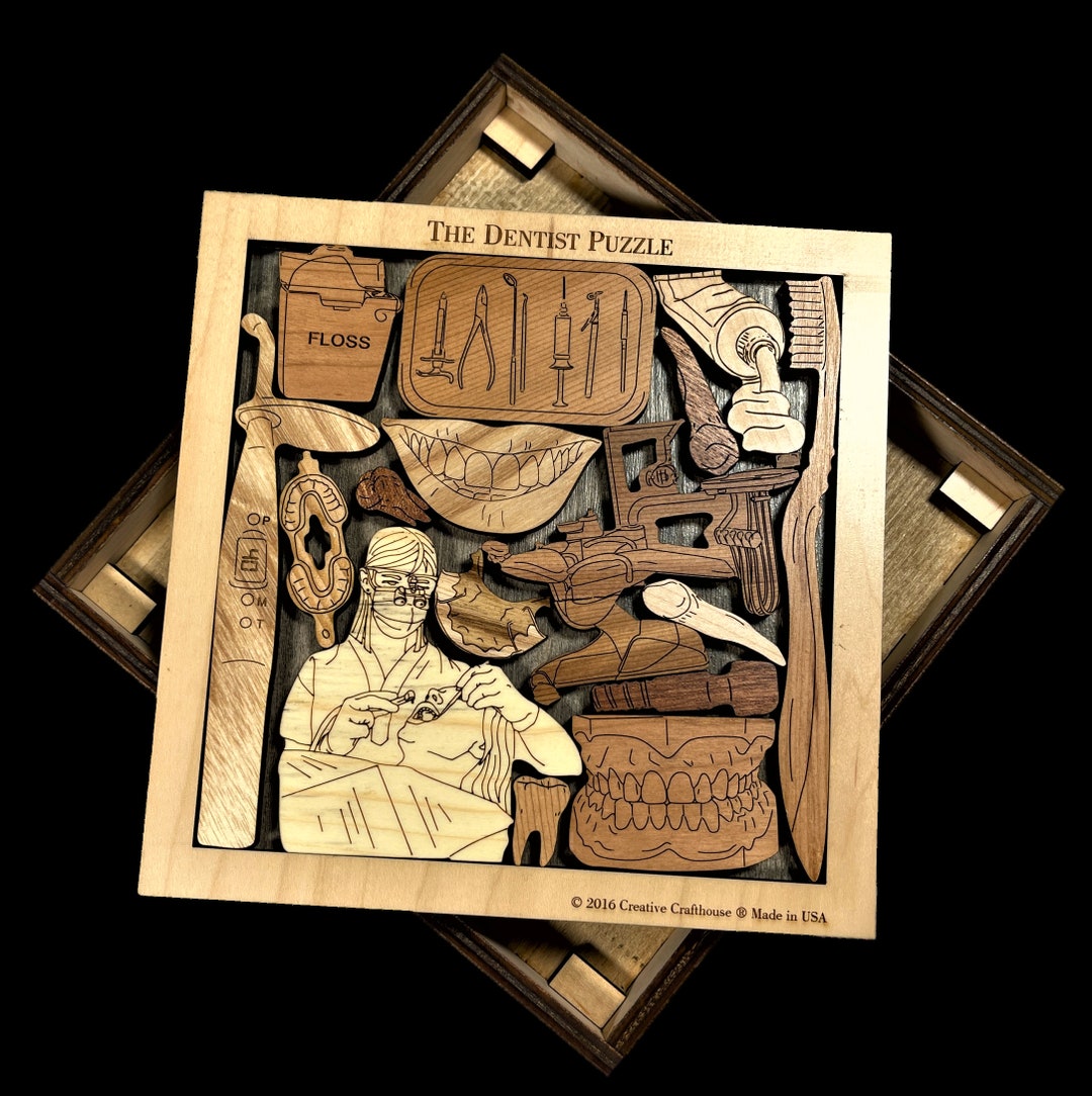 Dentist Puzzle, Dentist Gift, Wood Brain Teaser, Gift for Dentist, Mind ...