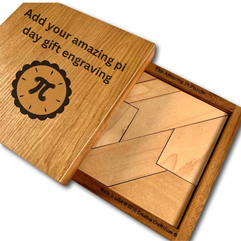 Pi Puzzle, Wooden Math Brain Teaser, 7-piece Dissection Puzzle ...