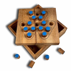 Triple Triangle Peg Jumping Puzzle - Etsy