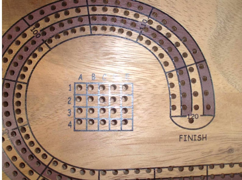 4 Track Folding Hardwood Board, Cribbage Board, Handcrafted ...