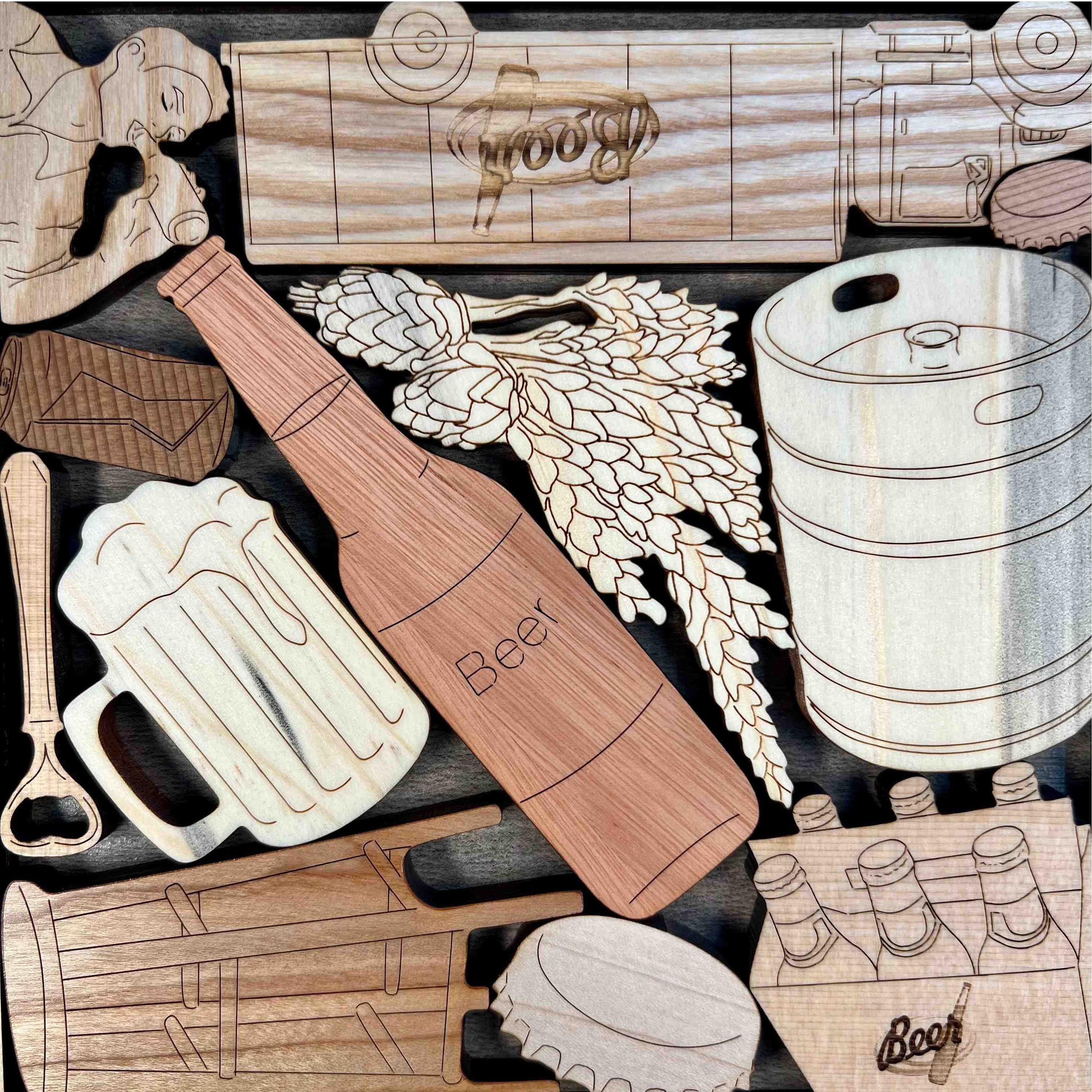 Wooden Beer Puzzle, Personalized Puzzle, Beer Gift for Him, Beer Lover ...