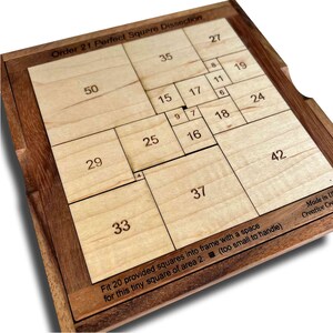 Order 21 Perfect Square Dissection Puzzle, Math Puzzle, Math Game, Math ...