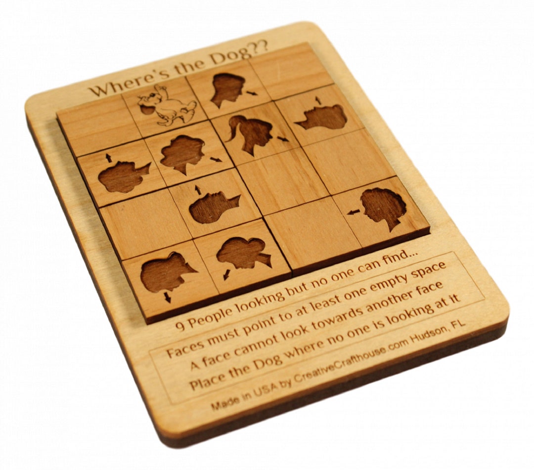 Where's the Dog? ~ Hide the Dog Puzzle ~ Logic Challenging Wooden Brain ...