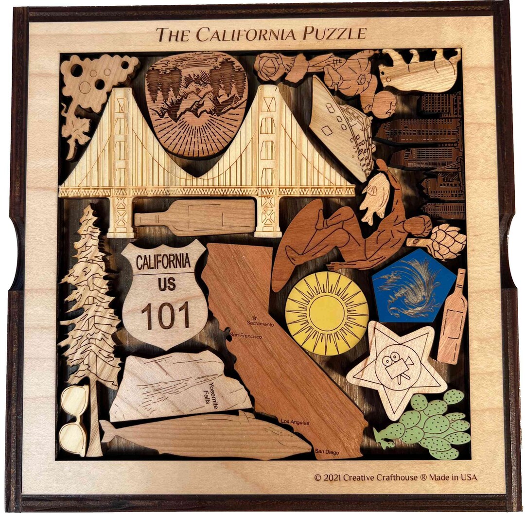 The California Puzzle Gift - Challenging and Artistic Puzzle - Engraved ...