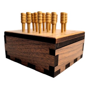 Clock Solitaire Peg Jumping Puzzle - Wood Puzzle - Etsy