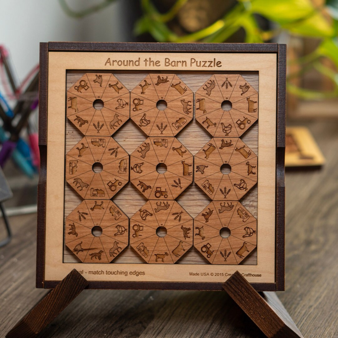 Around the Barn - Edge Matching Puzzle - Wood Puzzle - Brain Teaser - Etsy