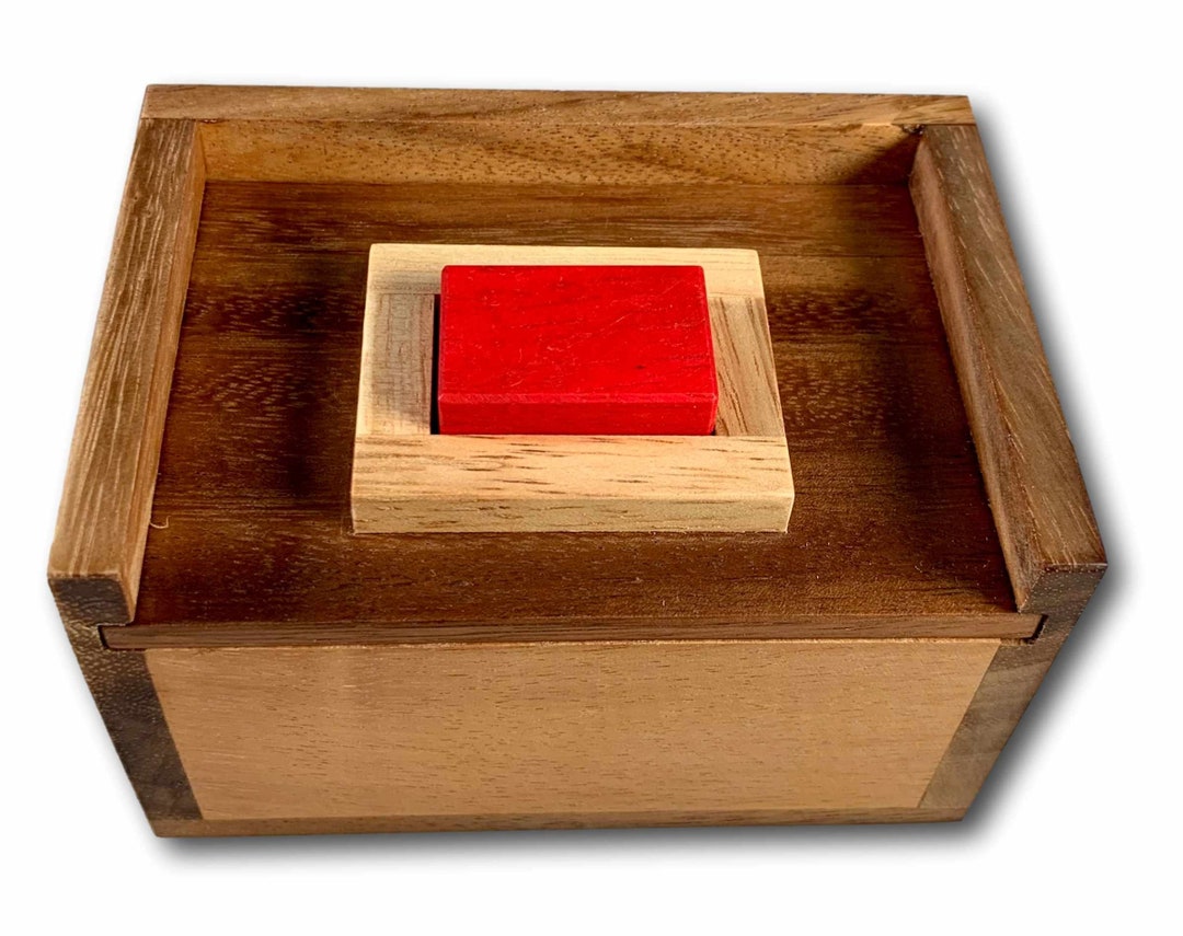 Redstone Box or Hide the Redstone Wooden Brain Teaser Puzzle - Etsy