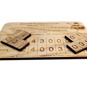 Baseball Scoreboard Wood Puzzle, Personalized Baseball Gift, Baseball ...