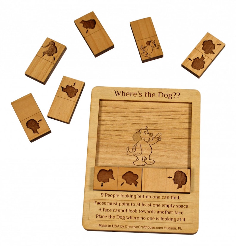 Where's the Dog? ~ Hide the Dog Puzzle ~ Logic Challenging Wooden Brain ...