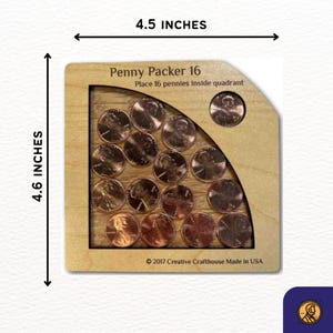 Penny Packer 16 | Wood Coin Puzzle | Coffee Table Game | Challenging ...