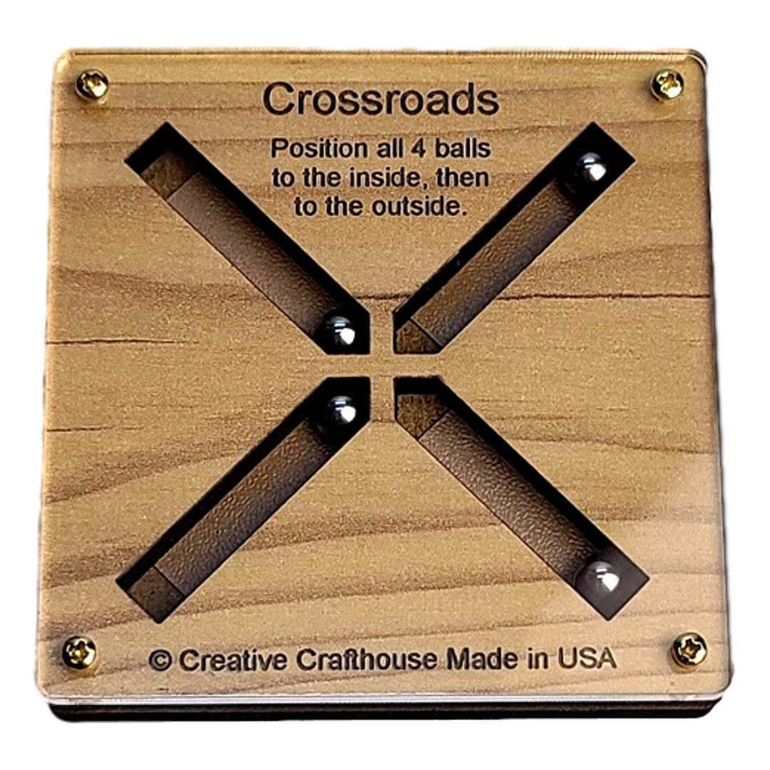 Crossroads Puzzle – Handmade Wooden Brain Teaser, Unique Gift for ...