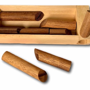 Log Jam Wood Puzzle - Unique Wooden Logic Puzzle - Wood Mechanical ...