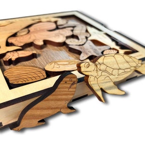 Personalized Sea Creatures II Wooden Puzzle ~ 18 Piece Hardwood Brain ...
