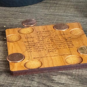 7 Pennies Puzzle, Birthday Gift, Wood Brain Teaser, Bar Game, Bachelor ...