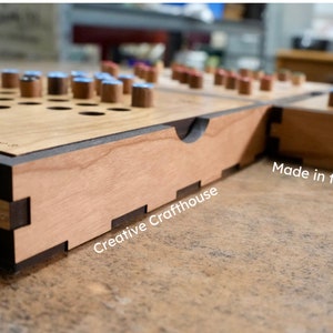 Handcrafted Wooden Game Trio: Chinese Checkers 2 Person, Fox & Geese, Traditional Checkers ...