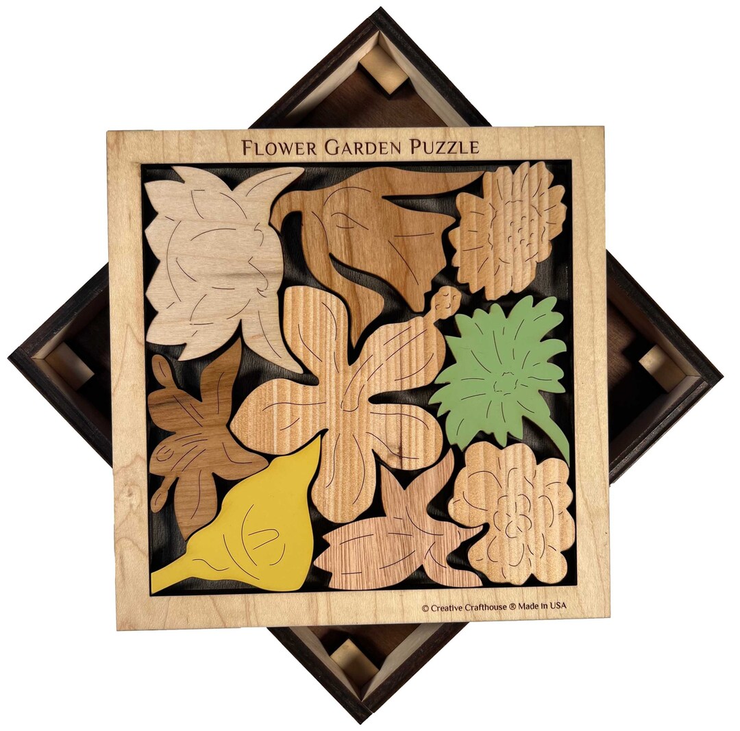 Flower Garden Florist's Challenge Wood Puzzle Artistic and Challenging ...