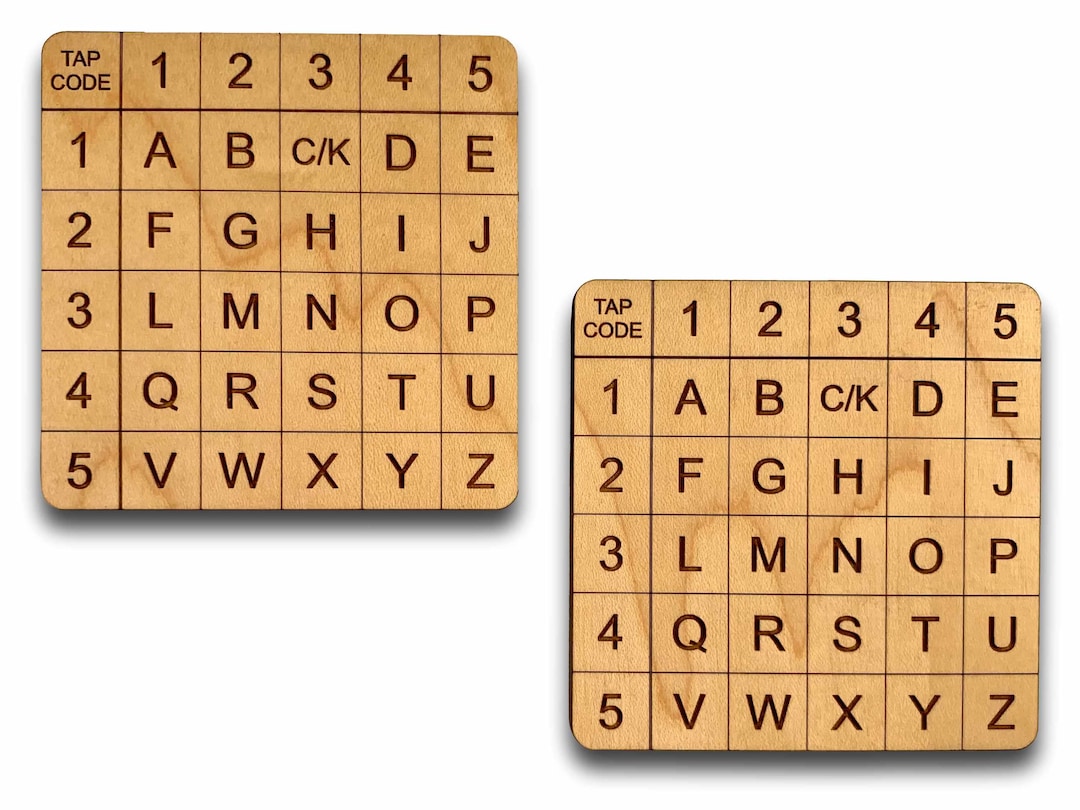 Tap Code Cipher (set of 2) - Etsy