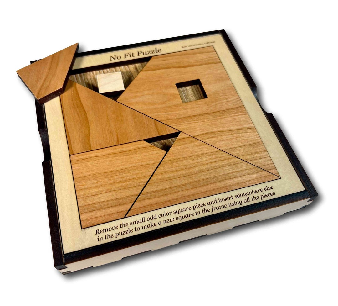 No Fit Puzzle, Packing Puzzle, Coffee Table Games, Wood Brain Teaser ...