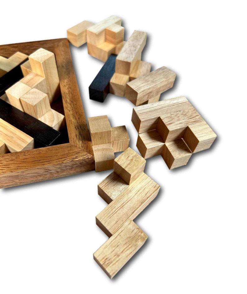 Crazy Pyramid Impossible Wood Puzzle | 3D Pyramid Brain Teaser for ...