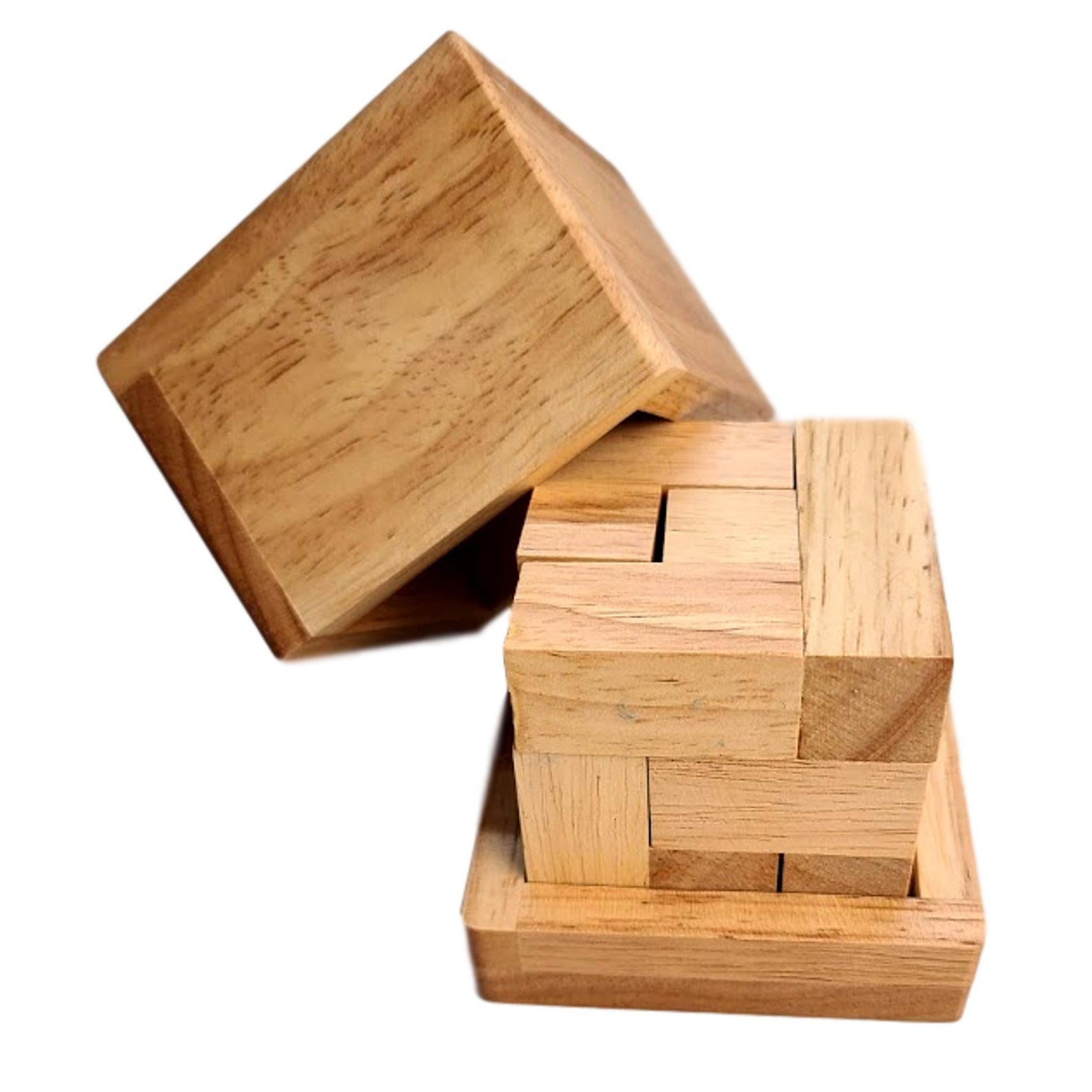 Soma Cube Puzzle ~ Hardwood Brain Teaser ~ 7 Pieces Logic Puzzle Made ...