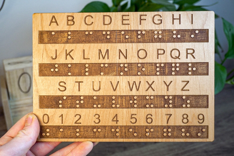 Braille Alphabet and Number Learning Board, Braille Gift, Teaching Tool ...