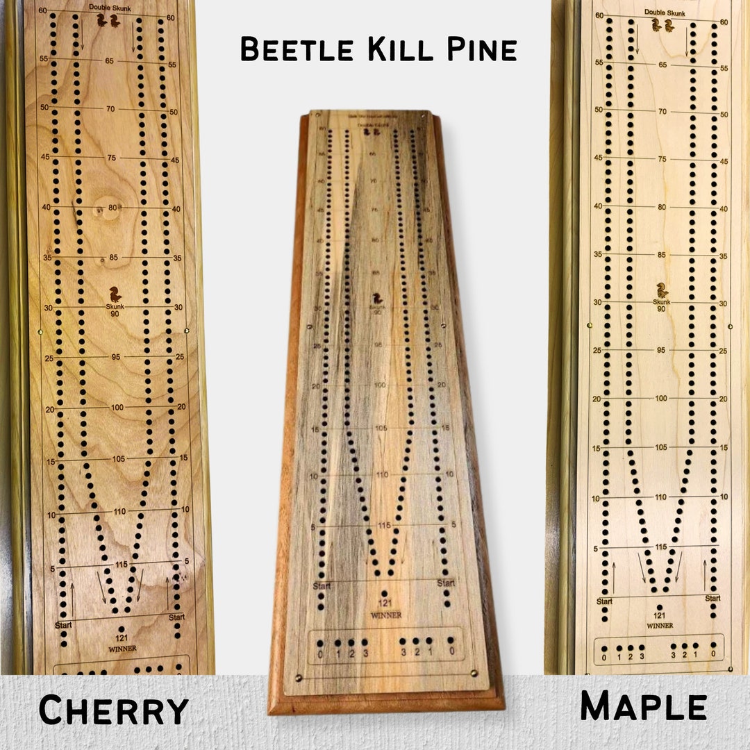 Personalized Cribbage Board, Wood Tournament Cribbage Board, Family ...