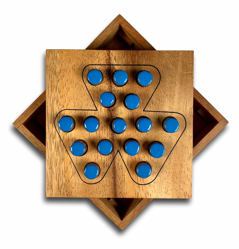 Wooden Peg Jumping Puzzle With a Twist ~ Solitaire Brain Teaser Game ...
