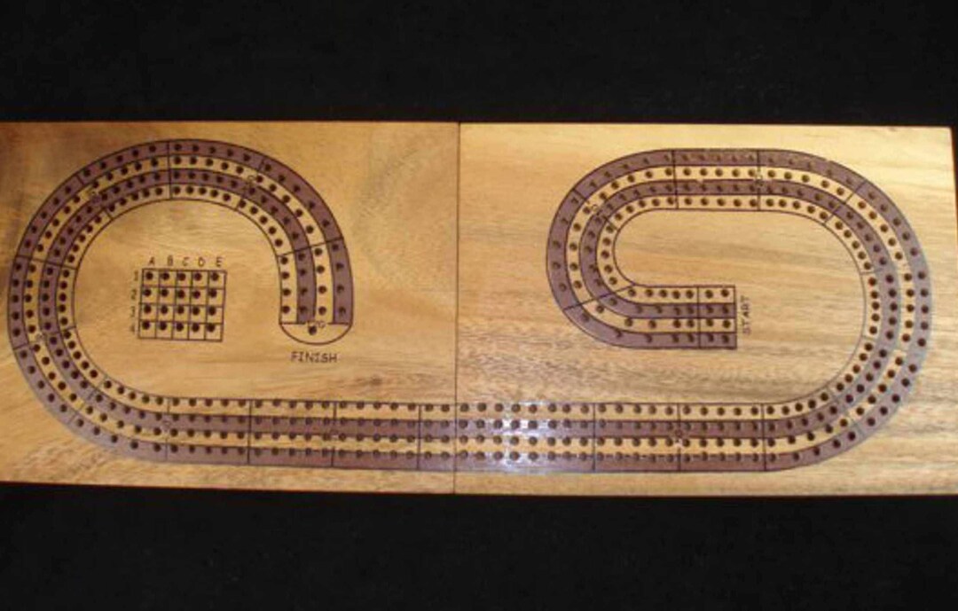 4 Track Folding Hardwood Board, Cribbage Board, Handcrafted ...