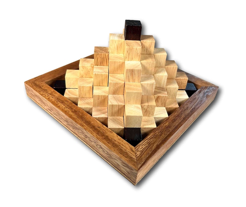 Crazy Pyramid Impossible Wood Puzzle | 3D Pyramid Brain Teaser for ...