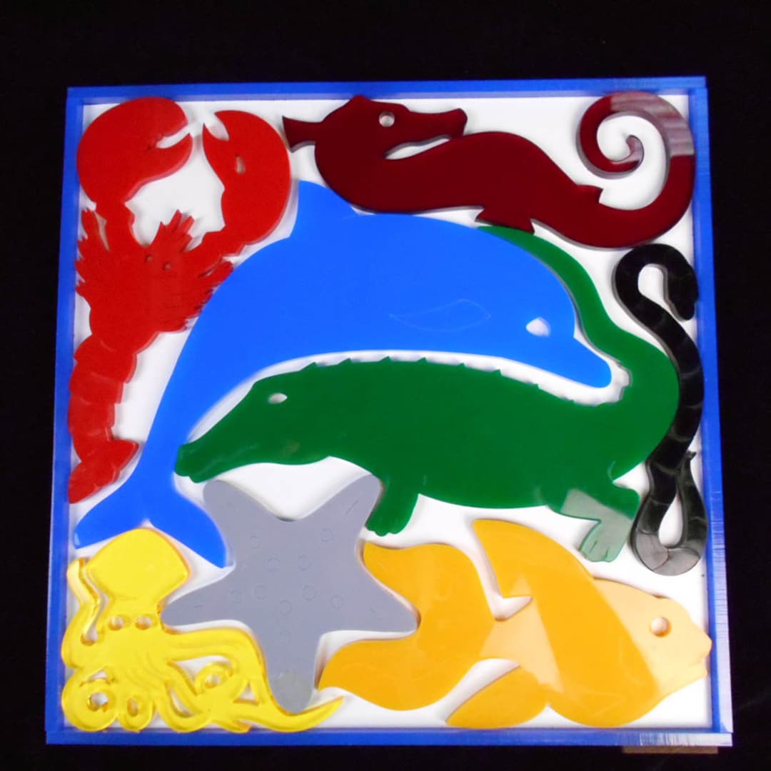 Sea Creatures Tabletop Acrylic Puzzle - Jumbo Sized Acrylic Model Brain ...