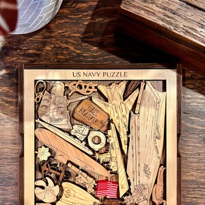 Wood Navy Puzzle Gift - 22 Pcs, US Navy Gift, Navy Challenging Puzzle ...