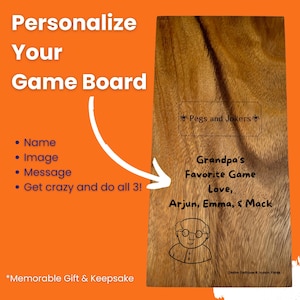 Personalized Pegs and Jokers Board Game, Family Wooden Board Game ...