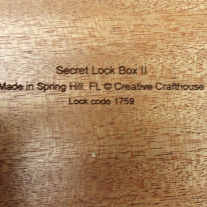 Secret Lock Box II Can You Open the Box... Put a Gift Inside | Etsy
