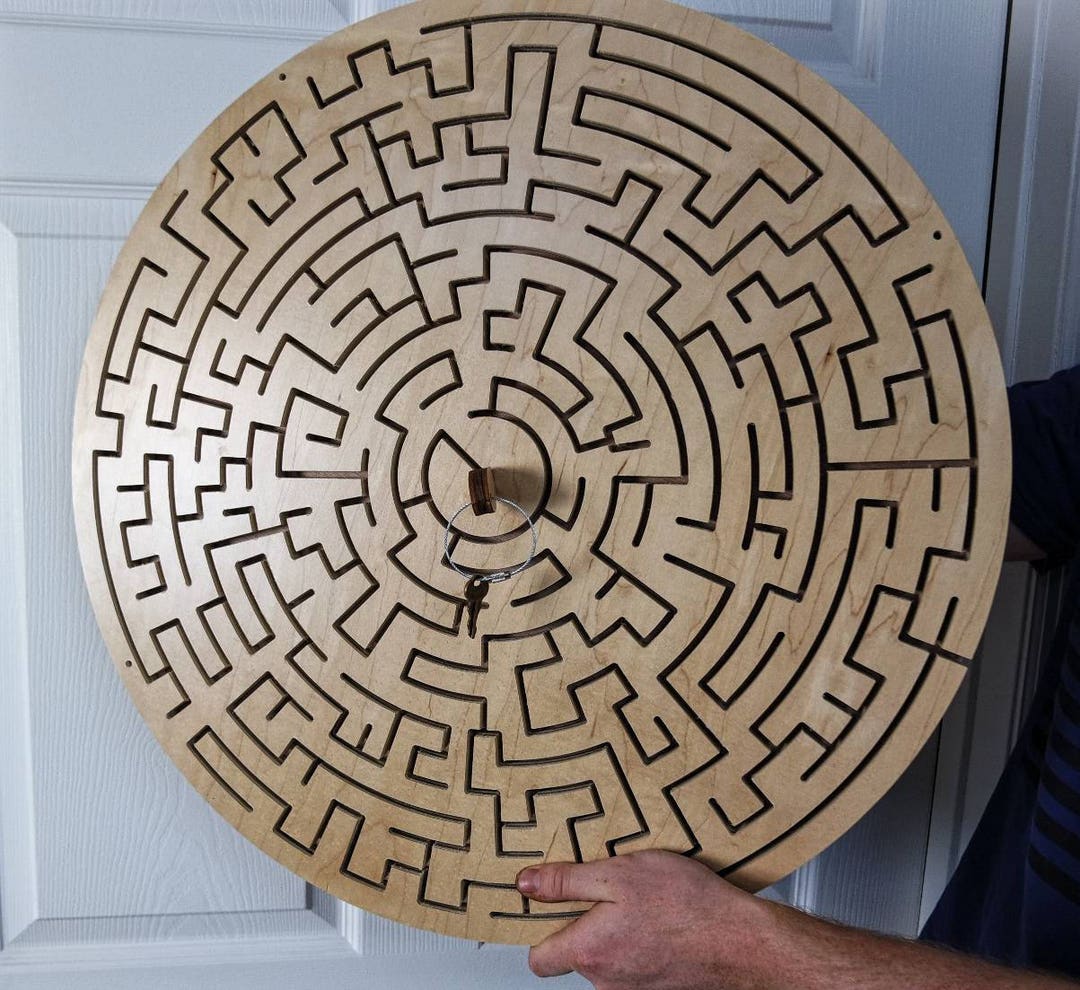 Wood Key Maze, Escape Room Prop, Round Key Maze, Escape Room Puzzle ...