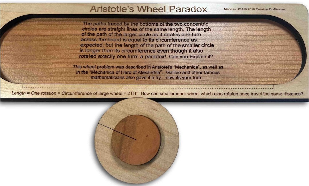 Aristotle's Wheel Paradox, Wooden Puzzle for Adults, Paradox Puzzle ...