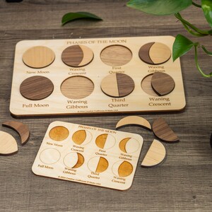 Moon Phase Puzzle, Teach the Lunar Cycle With Our Wooden Phases of the ...