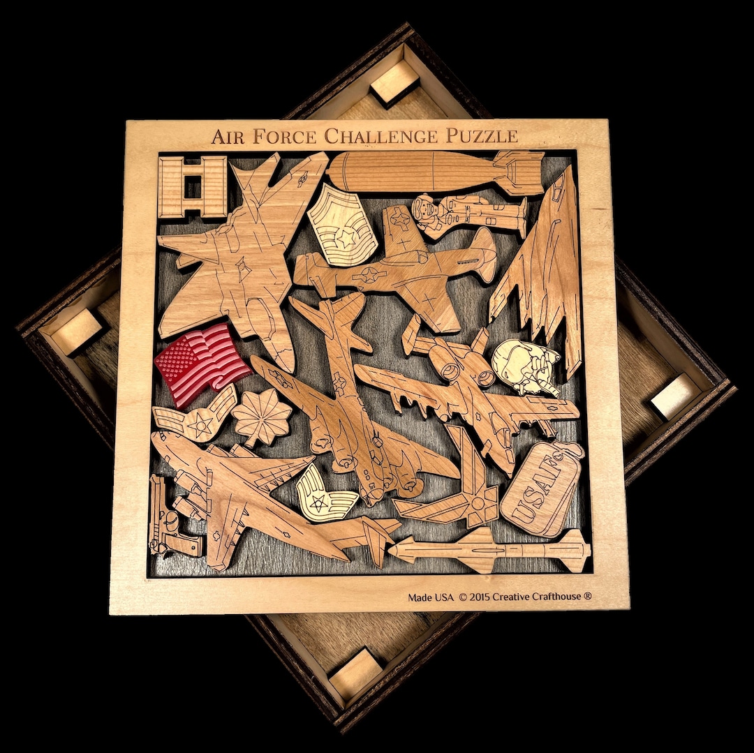 Personalized Gift for Airman, Air Force Challenge Puzzle - Handmade in ...