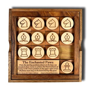 Enchanted Pawn Chess Puzzle, Wooden Logic Chess Game Puzzle, Pawn ...