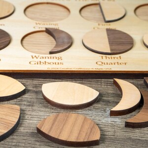 Moon Phase Puzzle, Teach the Lunar Cycle With Our Wooden Phases of the ...