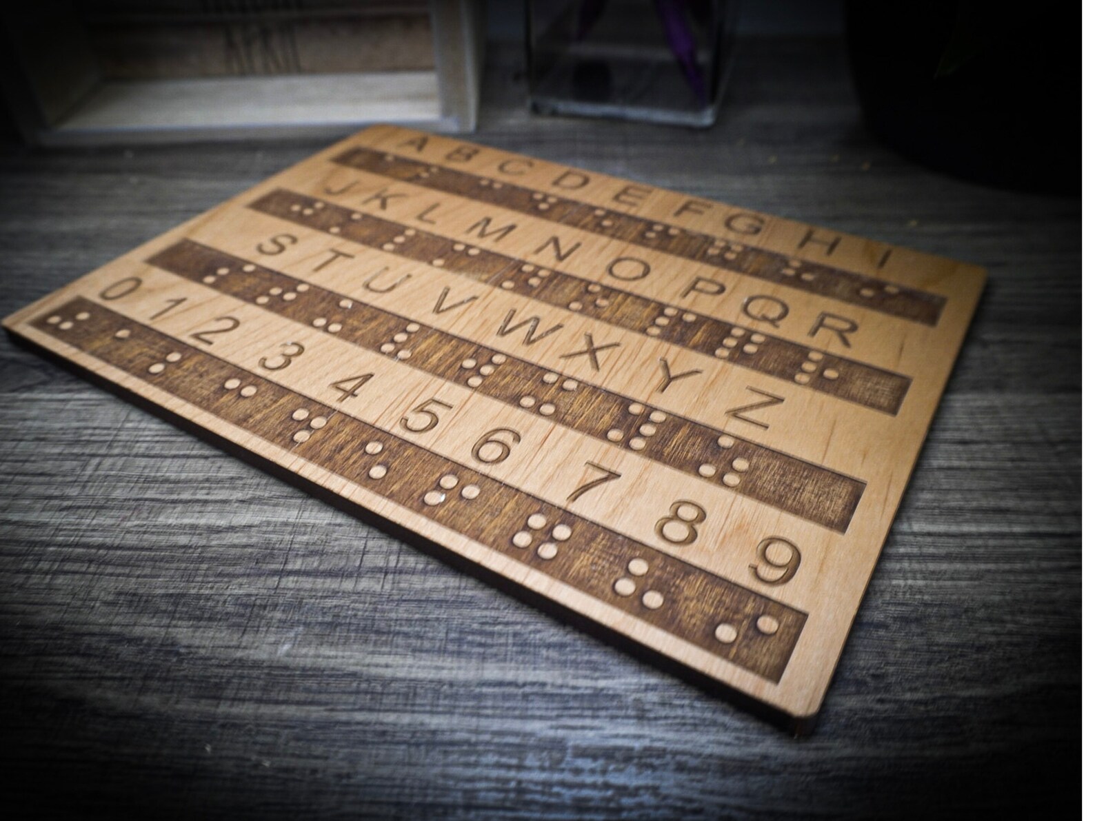 Braille Alphabet and Number Learning Board, Braille Gift, Teaching Tool ...