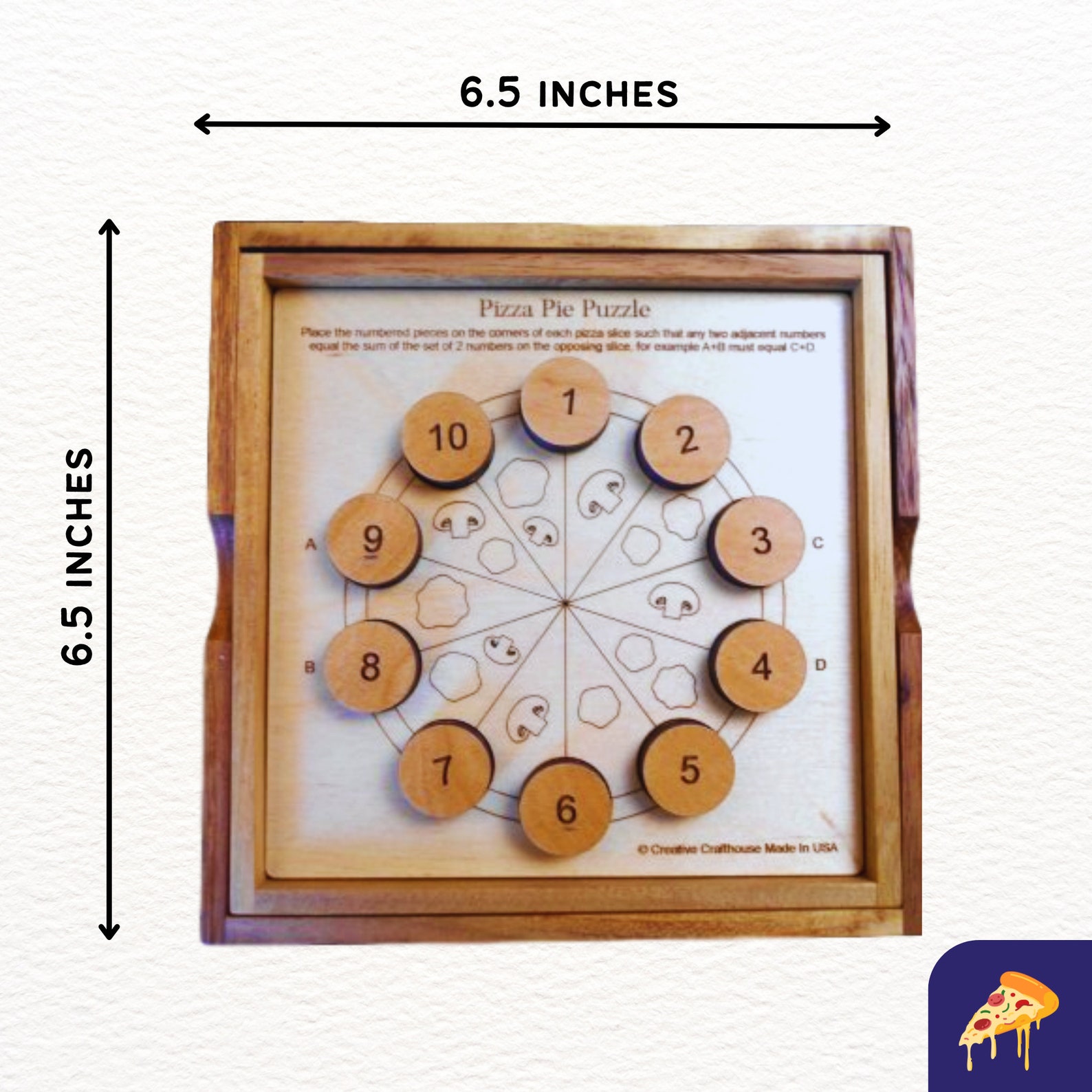 Pizza Pie Puzzle, Math Аnd Logic Brain Teaser, Christmas Gift, Logic ...