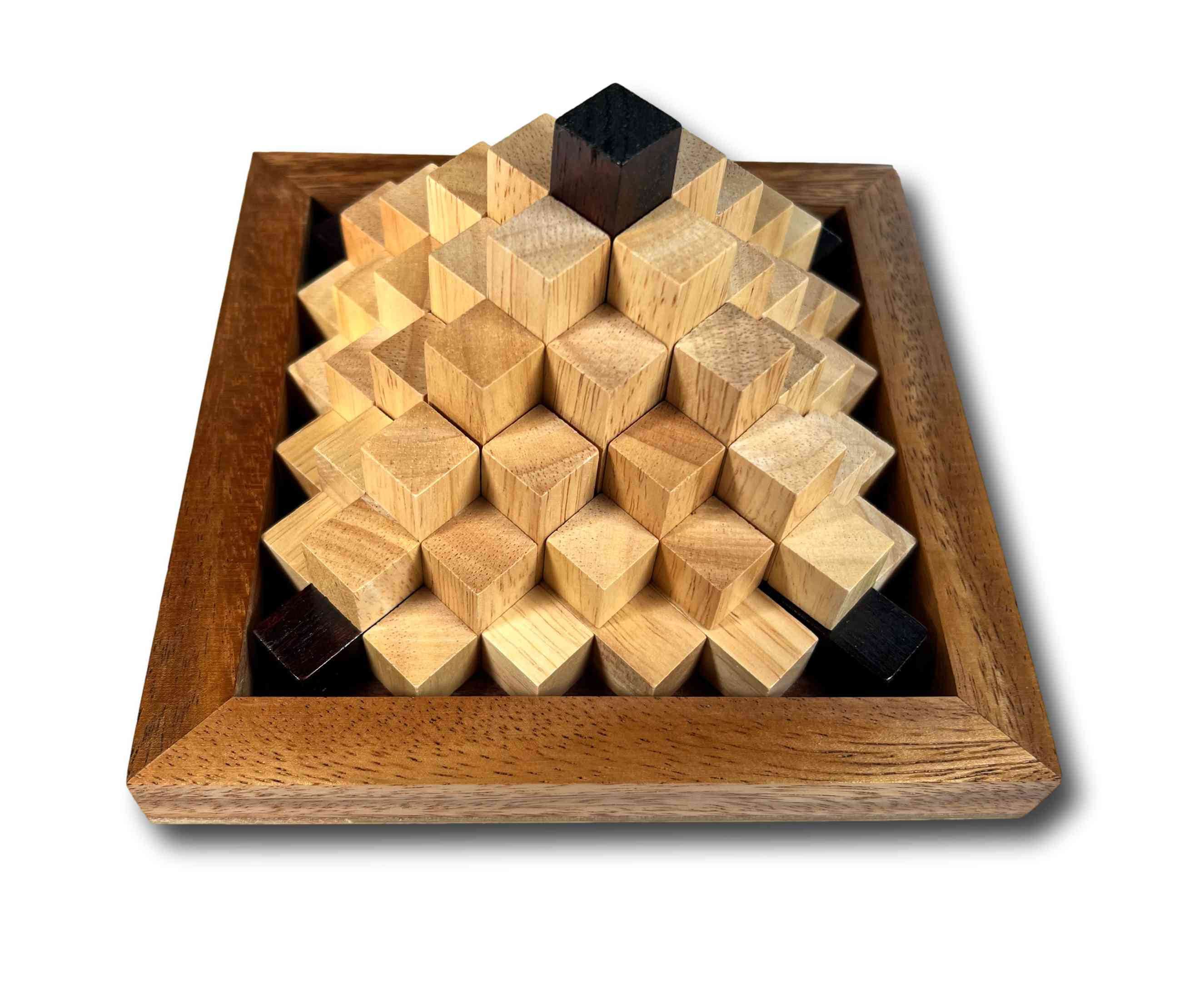 Crazy Pyramid Impossible Wood Puzzle | 3D Pyramid Brain Teaser for ...